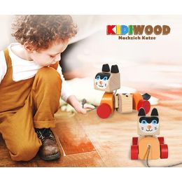 JAMARA-460704-Holzspielzeug Kidiwood Nachzieh Katze