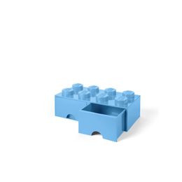 Lego Schublade 8 Noppen, 2 Schubladen, hell blau