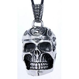 Kiss of Leather Kettenanhänger großer Totenkopf dreidimensional Schädel Skull Anhänger Edelstahl