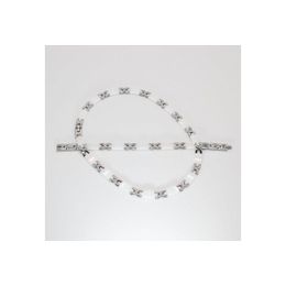 ELLAWIL Collier-Set Collier & Armband Halskette Damenhalskette Schmuckset Kette (aus weißer Keramik mit silberfarbenen Edelstahl