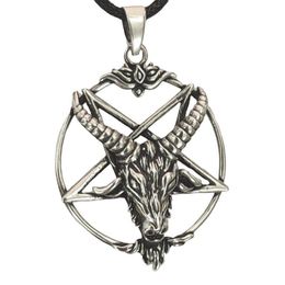 Kiss of Leather Kettenanhänger Pentagramm 925 Silber Anhänger Baphomet Ziegenkopf Bock Satan Luzifer