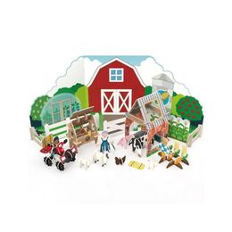 suebidou Konstruktions-Spielset Bauernhof Spielset Pop Out Spiel für Kinder zum Aufbauen/Spielen