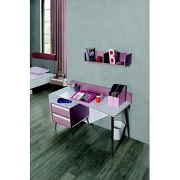 JVmoebel Schreibtisch Schreibtisch Holz Rosa Tisch Schreibtische Regal Möbel Jugendzimmer (Schreibtisch / Wandregal)