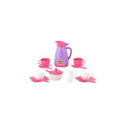 Polesie Spielzeug Geschirr 40626, 16-teiliges Kaffee-Set Teller, Tassen, Besteck