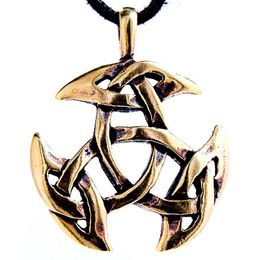 Kiss of Leather Kettenanhänger Keltenknoten Anhänger Kette keltischer Knoten Kelten Bronze Amulett
