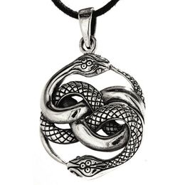 Kiss of Leather Kettenanhänger Schlangen Anhänger 925 Sterling Silber Schlange Snake zwei Knoten