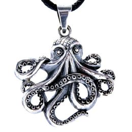 Kiss of Leather Kettenanhänger Oktopus Anhänger aus 925 Silber Octopus Tintenfisch Krake