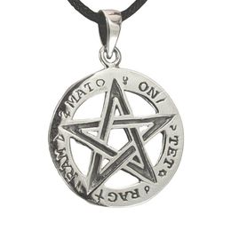 Kiss of Leather Kettenanhänger Pentagramm 925 Silber Anhänger Schutz Tet Rag Ram Mat On Tetragrammaton