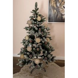 Wohnando Künstlicher Weihnachtsbaum Tannenbaum-Alternative mit Schnee und Zapfen 150cm
