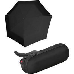 Knirps® Taschenregenschirm X1 mini Damen-Schirm schwarz superthin im Etui