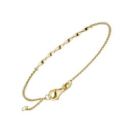 Schmuck Krone Goldarmband Armband aus 585 Gold Gelbgold glänzend mittleres Teil gedreht 15