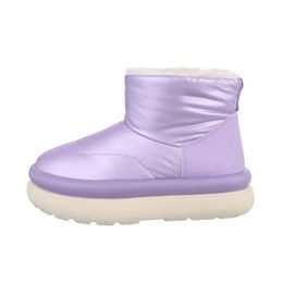 Ital-Design Damen Snowboots Freizeit Snowboots Flach Plateaustiefeletten in Lila