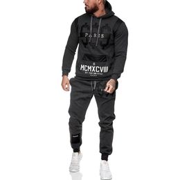 Code47 Jogginganzug Herren Jogginganzug Jacke Sport Hose Fitness Hoodie Paris (Sportanzug Trainingsanzug Fitnessanzug)