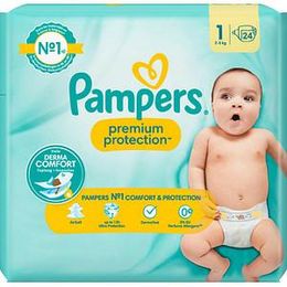 Pampers® Windeln premium protection™ Größe Gr.1 (2-5 kg) für Neugeborene (0-3 Monate), 24 St.