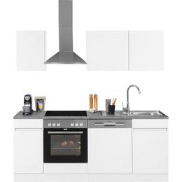 Optifit Küchenzeile Roth, mit E-Geräten, Breite 210 cm, grau|weiß