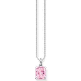 Thomas Sabo Kette mit Anhänger pinker Stein, weißer Stein, KE1964-051-14-L45V, KE1964-051-9-L45V, mit Zirkonia (synth), rosa|silberfarben