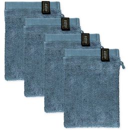 Schöner Wohnen Kollektion SCHÖNER WOHNEN-Kollektion Waschhandschuh Sense, (Packung, 4-St), blau
