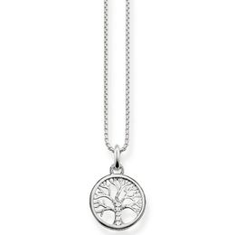 Thomas Sabo Kette mit Anhänger Baum der Liebe, KE2092-051-14-L42V, mit Zirkonia (synth), silberfarben|weiß