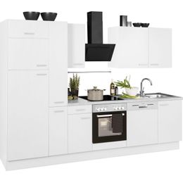 Optifit Küchenzeile Parma, mit E-Geräten, Breite 300 cm, grau|weiß