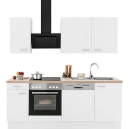 Optifit Küchenzeile Parma, mit E-Geräten, Breite 210 cm, weiß