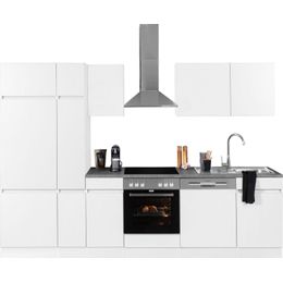 Optifit Küchenzeile Roth, mit E-Geräten, Breite 300 cm, grau|weiß