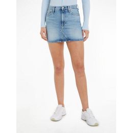 Tommy Jeans Jeansrock IZZIE MR MN SKIRT AH6114 Webrock mit Ledermarkenlabel, blau