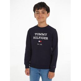 Tommy Hilfiger Sweatshirt TH LOGO SWEATSHIRT mit großem Logo, blau