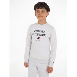 Tommy Hilfiger Sweatshirt TH LOGO SWEATSHIRT mit großem Logo, grau