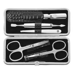 Zwilling Beauty - Maniküre Pediküre Set 5tlg. Mit Nagelschere, Leder In Kroko-optik, Schwarz - classic Nail Set