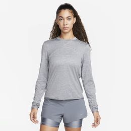 Nike Dri-FIT Swift Element UV Damen-Laufoberteil mit Rundhalsausschnitt - Grau