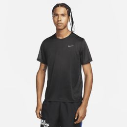 Nike Dri-FIT Miler Kurzarm-Laufoberteil für Herren - Schwarz