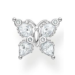 Thomas Sabo Single-Ohrstecker Schmetterling, H2195-051-14, mit Zirkonia (synth), silberfarben|weiß