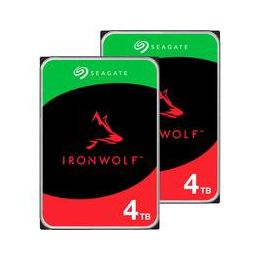 Seagate IronWolf NAS 2 x 4 TB Bundle , Festplatte SATA 6 Gb/s, 3,5", 2er Bundle Kapazität: 4 TB ms/Cache/U: -/256 MB/5.400 U/min Datentransferrate: Lesen: 202 MB/s