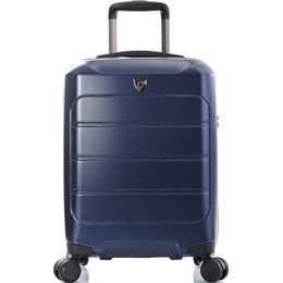 Heys Hartschalen-Trolley Eco Case, 53 cm, Navy Blau, 4 Rollen, Handgepäck-Koffer Reisegepäck zum Teil aus recyceltem Material, blau