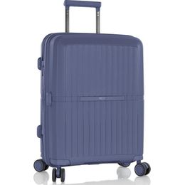 Heys Hartschalen-Trolley AirLite, 53 cm, 4 Rollen, Hartschalen-Koffer Handgepäck-Koffer TSA Schloss Volumenerweiterung, blau