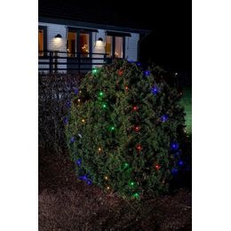 Konstsmide LED-Lichternetz Weihnachtsdeko aussen, 64-flammig, LED Lichternetz, 64 bunte Dioden, schwarz