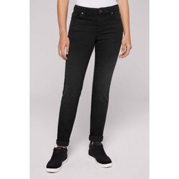 SOCCX Slim-fit-Jeans mit zwei Münztaschen, schwarz