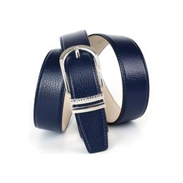 Anthoni Crown Ledergürtel mit eleganter Dornschließe, Rindsleder, blau