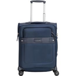 Samsonite 4-Doppelrollen-Trolley, Weichgepäck, TSA-Schloss, Frontfach, blau