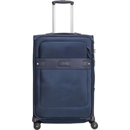 Samsonite 4-Doppelrollen-Trolley,TSA Zahlenschloss, Zweiwegereißverschluss, blau