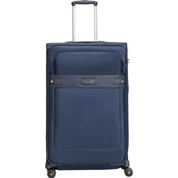 Samsonite 4-Doppelrollen-Trolley, TSA-Zahlenschloss, Zweiwegereißverschluss, blau