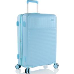 Heys Hartschalen-Trolley Pastel, 66 cm, 4 Rollen, Hartschalen-Koffer Koffer mittel groß TSA Schloss Volumenerweiterung, blau