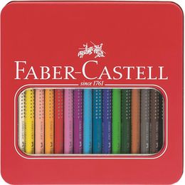 Faber-Castell Buntstifte "Jumbo Grip", Metall-Etui, 16-teilig, mehrfarbig