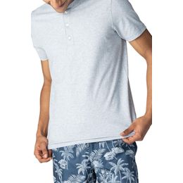 Mey T-Shirt, Henley-Ausschnitt, uni, für Herren, grau, XXL