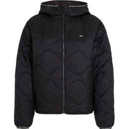 Tommy Jeans Steppjacke, Kapuze, Stehkragen, für Damen, schwarz, S