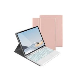 Tisoutec Tastatur Hülle für iPad Pro 12.9 mit Touchpad 2022/2021/2020/2018 iPad-Tastatur (Kabellose Beleuchtete QWERTZ Tastatur für iPad 12.9(6/5/4/3.Generation)