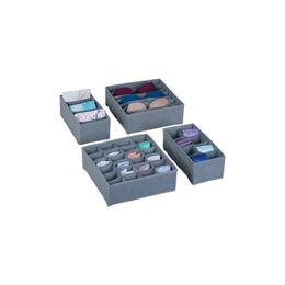 Relaxdays Aufbewahrungsbox Schubladen Organizer 4-teiliges Set