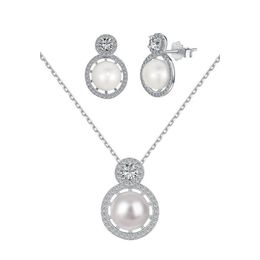 BRELLATO Perlenketten-Set Perlen-Anhänger mit Silber-Kette