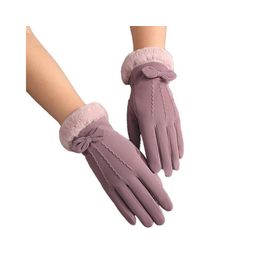 ZmdecQna Fleecehandschuhe Damen Winter Handschuhe Touchscreen Handschuhe Warmer Plüsch Handschuh Sportliches Design