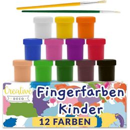 Creative Deco Fingerfarbe Fingerfarben Kinder Ungiftig Bastelfarben 20 ml x 20 Becher